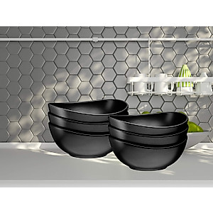 Bruntmor 26 Oz white Porcelin Ceramic Square Soup Bowls Set of 6, Large White Soup Bowls For Kitchen, Side Dish, Soup, Cereal,ice ice cream and Salad, Perfect for Christmas eve