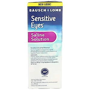 Bausch & Lomb Sensitive Eyes Plus Saline Solution, 12 Oz (Pack of 2)