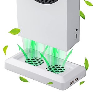 Mviioe Cooling Fan Compatible with Series S Stand Dual Purpose Cooling Fan Cooler System Dock Station Accessories with 2 Extra USB Ports