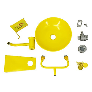 VGongTech Emergency Eyewash Station for Cleaning Wall Mounted Eye Wash with Large Eye Wash Bowl 12L/min Dual Spray Faucet Stainless Steel ABS Coating Eye Wash Stations First Aid for Eyes