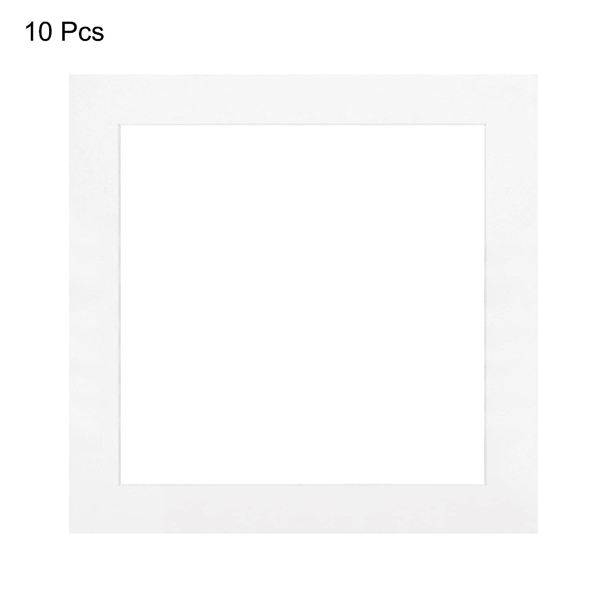 uxcell 9.9" x 9.9" Picture Mat, Core Bevel Cut Frame Mattes for 8" x 8" Photos Pictures Artwork Painting Display, White 10 Pcs