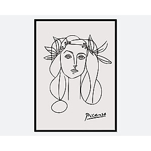 Wall Art Print Picasso Portrait of Francoise Gilot Art Print | Pablo Picasso Woman Sketch, Picasso Lithograph Line Drawing, Vintage Exhibition Poster #PP23 11x17 Inches