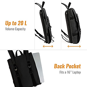 Under NY Sky Knife Bag - Black Real Leather - 13 Knife Slots, 2 Zipped Pockets for Kitchen Utensils, Large Pocket for Tablets & Notebooks - Expandable - Tool Storage Bag Style for Chefs, Cooks, BBQ