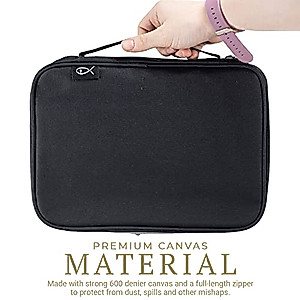 Divinity Boutique, Canvas Bible Case - Black Bible Cover for Men and Women - for Compact, Extra-Large and XX-Large Books