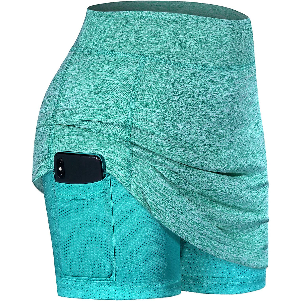 BLEVONH Womens Summer Tennis Skirts with Shorts Underneath, Pickleball, Athletic, Workout and Golf Skorts with Pockets Turquoise X-Large
