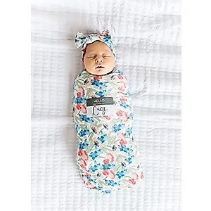 Large Premium Knit Baby Swaddle Receiving Blanket "Wren" by Copper Pearl