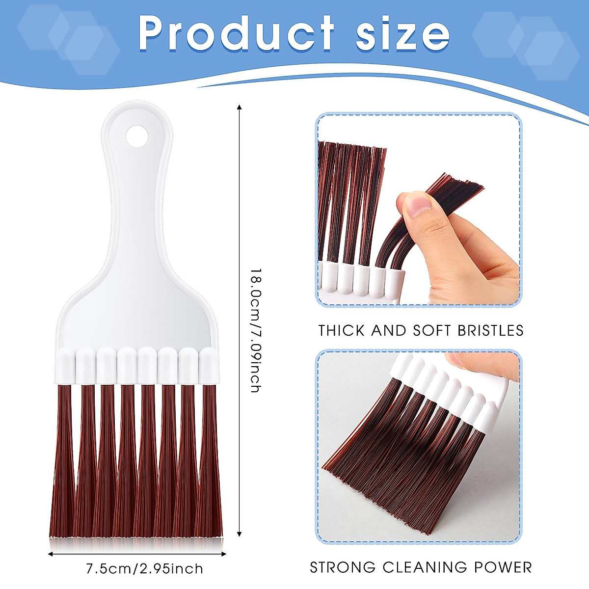 Boao 3 Pieces Air Conditioner Condenser Fin Cleaning Brush, Stainless Steel Air Conditioner Fin Cleaner, Refrigerator Coil Cleaning Whisk Brush (Classic)