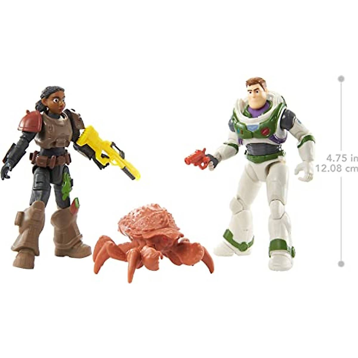 Mattel Lightyear Toys Toy Figures and Accessories, 5-in Scale Izzy & Buzz Figures, Oversized Bug & Blasters