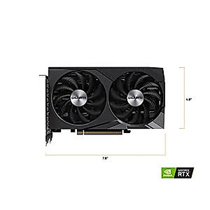 Gigabyte GeForce RTX 3060 WINDFORCE OC 12G Graphics Card, 2X WINDFORCE Fans, 12GB 192-bit GDDR6, GV-N3060WF2OC-12GD Video Card