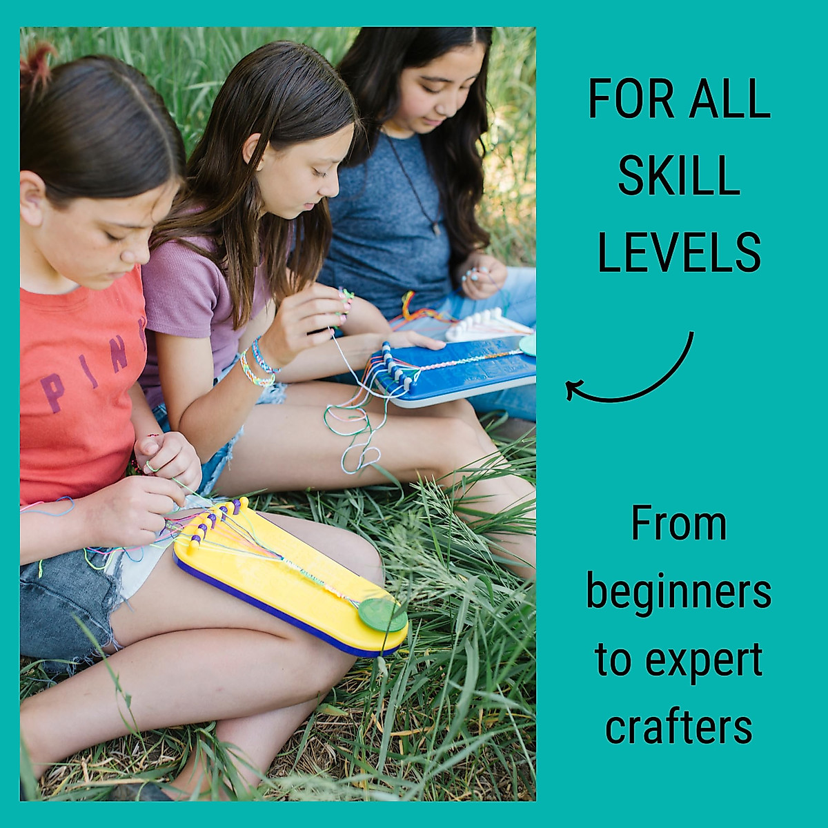 Choose Friendship, My Friendship Bracelet Maker®, an American Original | 20 Pre-Cut Threads - Makes Up to 8 Bracelets | Craft Kit, Kids Jewelry-Making Kit, Gifts for Girls 8-12