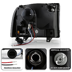 ACANII - For Smoke Len 1999-2004 Ford F250 F350 F450 Superduty LED Headlights 99-04 Headlamps Driver + Passenger Side