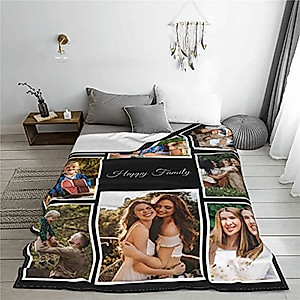 Customized Blankets with Photos Personalized Picture Collage Blanket Soft Using My Own Photos Custom Memorial Gifts for Mothers Day, Mom, Dad, Family, Friends, Couples, Dogs 30"x40"