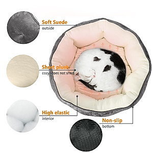 Heated Cat Bed Indoor Heated Pet Bed for Indoor Cats and Small Dogs, Electric Round Cat Heated Bed with Heating Pad, Adjustable Temperature & Timer, Washable Cat Warming Bed 20in (Gray)