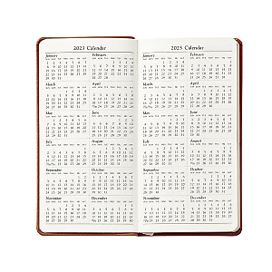 Graphic Image 2024 Pocket Datebook Planner, Week-at-a-view pages, Holidays for the United States and Canada, Genuine Leather (3.125" W x 6" H - Made in the USA)