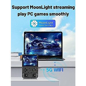 RG353V Emulator Handheld Game Console 10000+ Classic Games 64G Card, 3.5-Inches Display Dual OS Android 11, Linux System Support 5G WiFi 4.2 Bluetooth, RK3566 Chip(RG353V- Dual OS - Black)