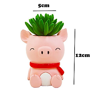 MONMOB Succulent Pot Planters Outdoor Decor Outdoor Planter Plants Patio Balcony Yard Lawn Ornament Home Office Room Decor Gardening Gifts (Pigdog)