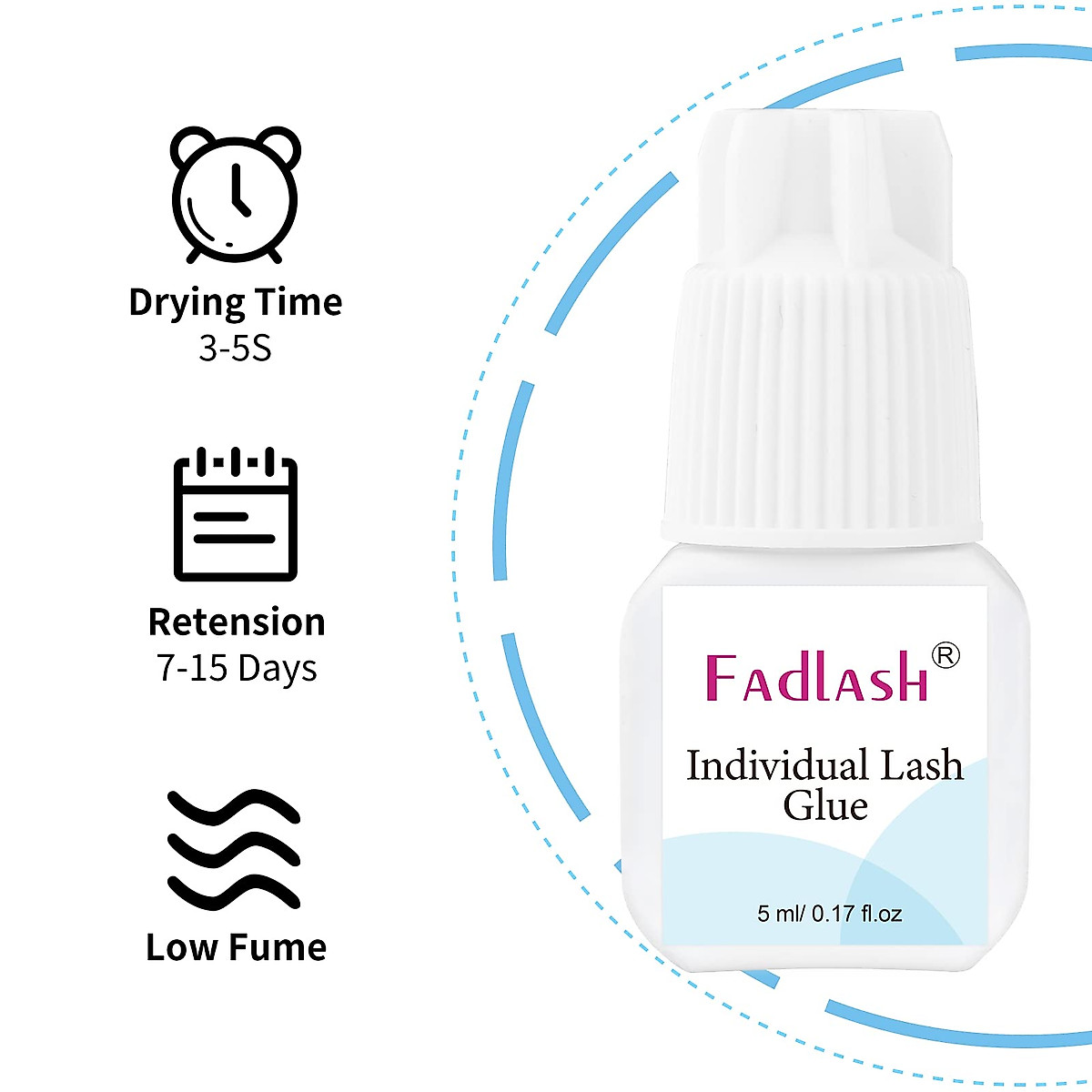 Individual Lash Glue Self Application Cluster Lash Glue 3-5S Dry Time Eyelash Extension Glue DIY at Home 7-15 Days Long Lasting Eyelash Glue Black 5ml (DIY/Cluster Lashes Use Only)