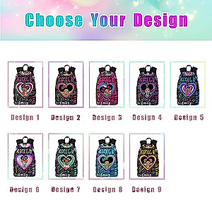 InterestPrint Custom Kids Backpack for Girls Sparkle Children Casual Daypack Backpacks with Lunch Bag Personalized with Kid's Name Preschool School Bag, Children Travel Bookbag for School Season