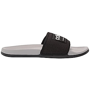 adidas Unisex Adilette Comfort Slide, Core Black/White/Grey, 7 US Men