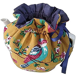 BAOZOON Tea Pot Cosy Cotton Vintage Printed Tea Cozy for Teapots Dust Cover Insulated Kettle Cover Breakfast Warmer for Home Kitchen Decorative Accessories