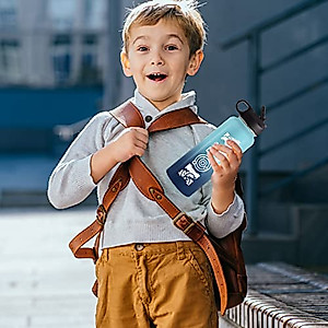 Personalized Insulated Water Bottles for Kids, 18oz/32oz Custom Name Stainless Steel Insulated Water Bottle with Straw Lid & Handle, Customized Gifts for Boys Girls Sports Water Bottle School-Soild