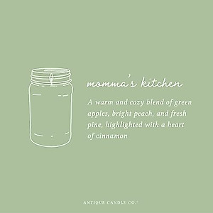 Antique Candle Co.® Momma's Kitchen 16 Ounce Soy Wax Candle, 80 Hour Burn Time, Cotton Wick, Mason Jar Candle (Momma's Kitchen)