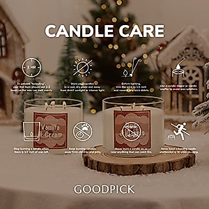 Goodpick Rose Scented Candles, Christmas Santa Candle Gift, Big Candles for Home Scented, Large Soy Candle for Living Room, 3 Wick Candles, 45 Hour Burn Time, 14.5 Oz, Includes Lid
