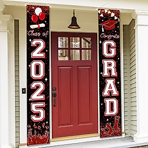 Class of 2023 Banner Maroon Graduation Party Decorations Congrats Grad Banner Hanging Door Porch Signs for 2023 University and Senior High School Graduation Decorations