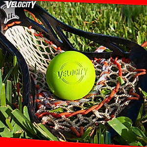 Velocity Massage Lacrosse Ball for Muscle Knots, Myofascial Release, Yoga & Trigger Point Therapy - Firm Rubber Scientifically Designed for Durability and Reliability - Red, 2 Balls