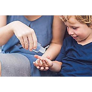 Hzran Portable Squeeze Bottle, Empty Leakproof Plastic Travel Bottle with Leather Keychain Holder for Hand Sanitizer, Essential Oil, Refillable Bottle Clips to Diaper Bag, Travel Bag(2oz 2 pack-Pink)