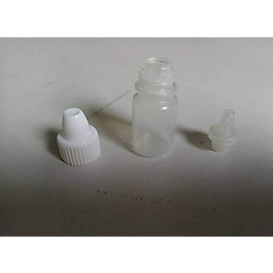 50 Pcs Empty Plastic Squeezable Dropper Bottle with Plug Refillable Portable Eye Liquid Container with Screw Cap (5 ml)
