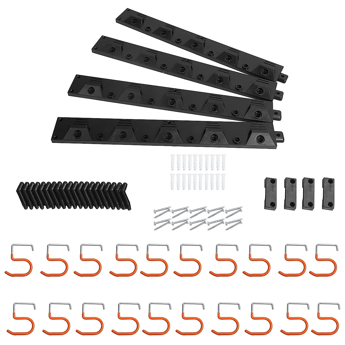 Milltrip Garage Organizer, 64in Garage Storage System Wall‑Mounted Garage Organizer Garden Tool Organizer Hanger for Home