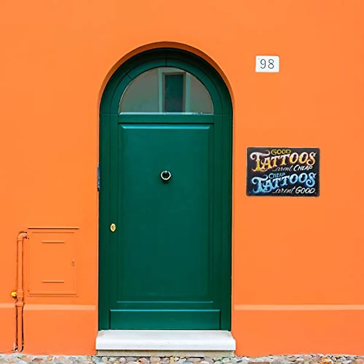 DAIERCY Vintage Thick Metal Tin Sign-Tattoos Tin Sign，Good Tattoos aren't Cheap -Novelty Posters，Home Decor Wall Art，Funny Signs for Home/Kitchen/Garage/Man Cave，Size 8x12 inches