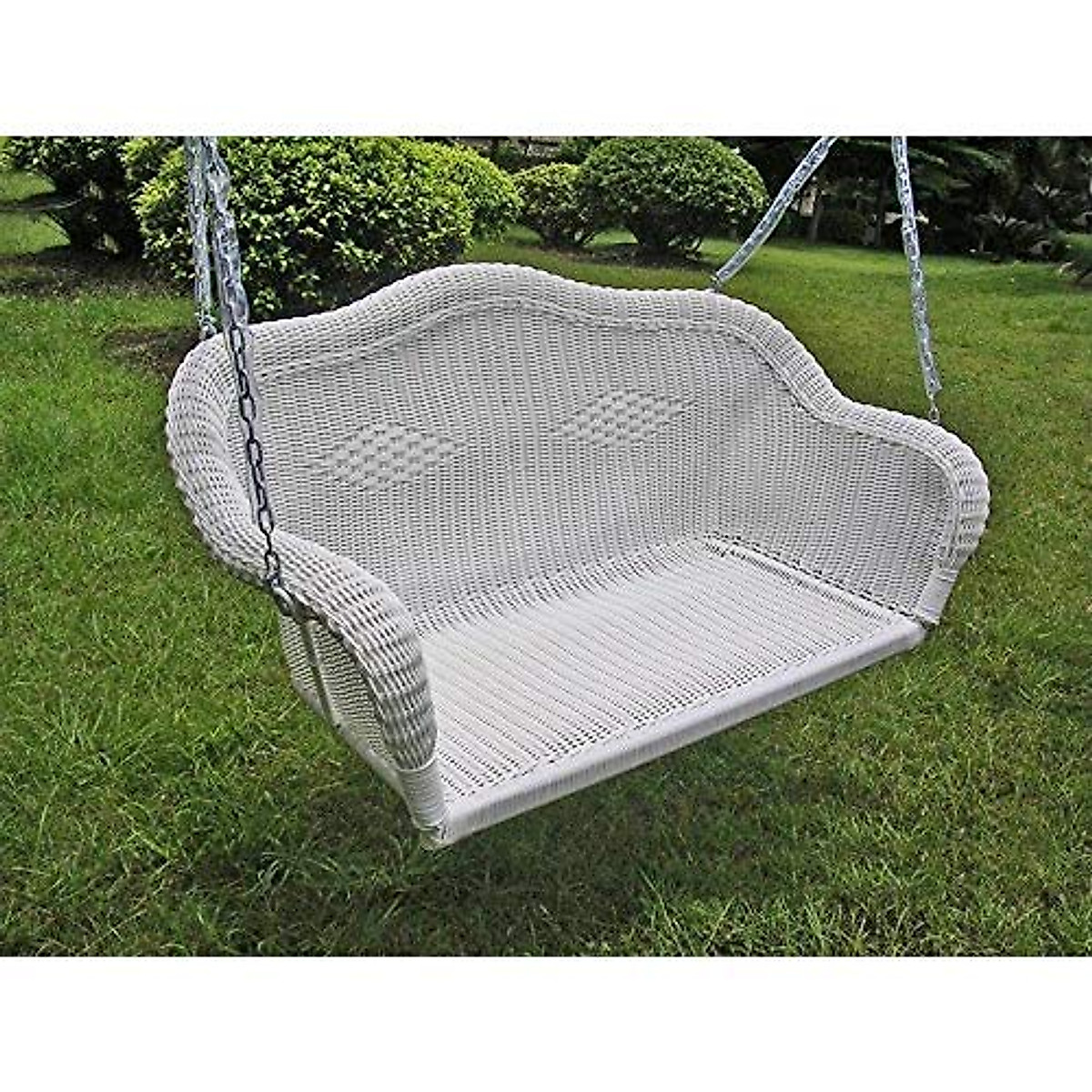 International Caravan Furniture Piece Resin Wicker Hanging Loveseat Swing