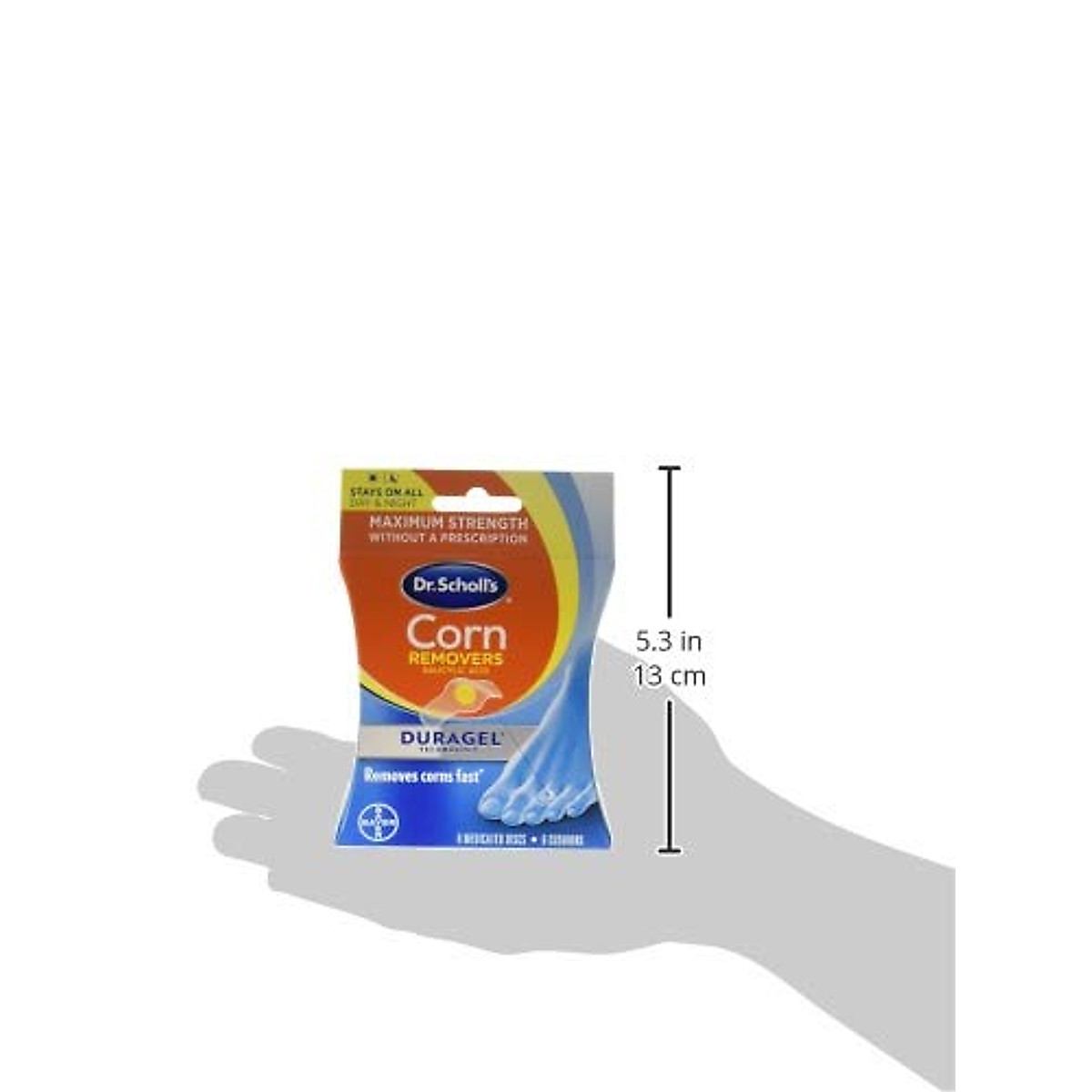 Dr. Scholl's Corn Remover With Duragel Technology, Removes Corns Fast And Provides Cushioning Protection Against Shoe Pressure And Friction For All-Day Pain Relief (Packaging May Vary), 6 Count