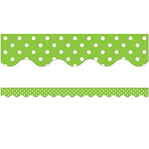 Teacher Created Resources Mini Polka Dots Border Trim, Lime (4669)