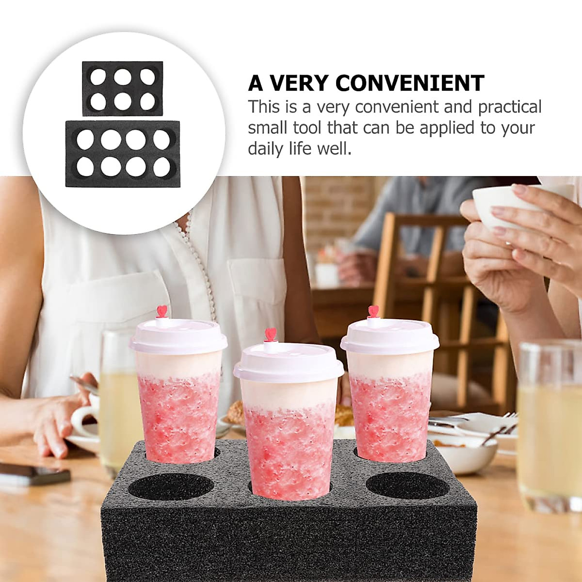 2pcs Milk Tea Drink Cup Holder Sodas Drinks Drink Packaging Tray Coffee Cup Carrier Take Out Cup Holder Disposable Drinkware Coffee Cup Tray Commercial Tea Milk Pearl re-usable