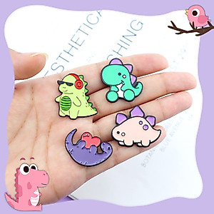 Cute Dinosaur Enamel Lapel Pin Set, LEEFONE 8 PCS Cartoon Animal Brooch Pin, Novelty Animal Pattern Badges Brooch Pins for Clothing Bags Jackets Accessories Supplies DIY Crafts Women Men