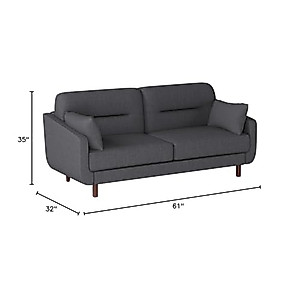 Serta Sierra Living Room Sofas Modern Design Microfiber Upholstered Couch Ideal for Smaller Spaces, 61" Loveseat, Slate Gray