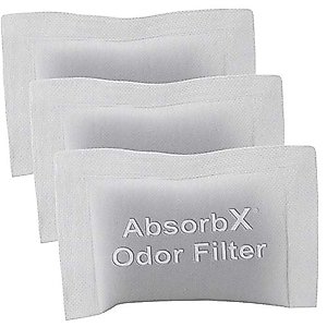 iTouchless 3-Pack AbsorbX Compact Odor Bathroom, Absorbs Garbage Smells, All Natural Activated Carbon, Biodegradable Filters for 2.5-4 Gallon Small Trash Cans