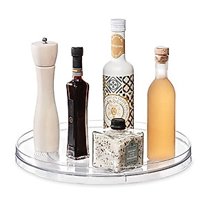 iDesign Recycled Plastic Lazy Susan Turntable Organizer Pantry, Bathroom, General Storage and More, The Linus Collection, 14" Inch, Clear