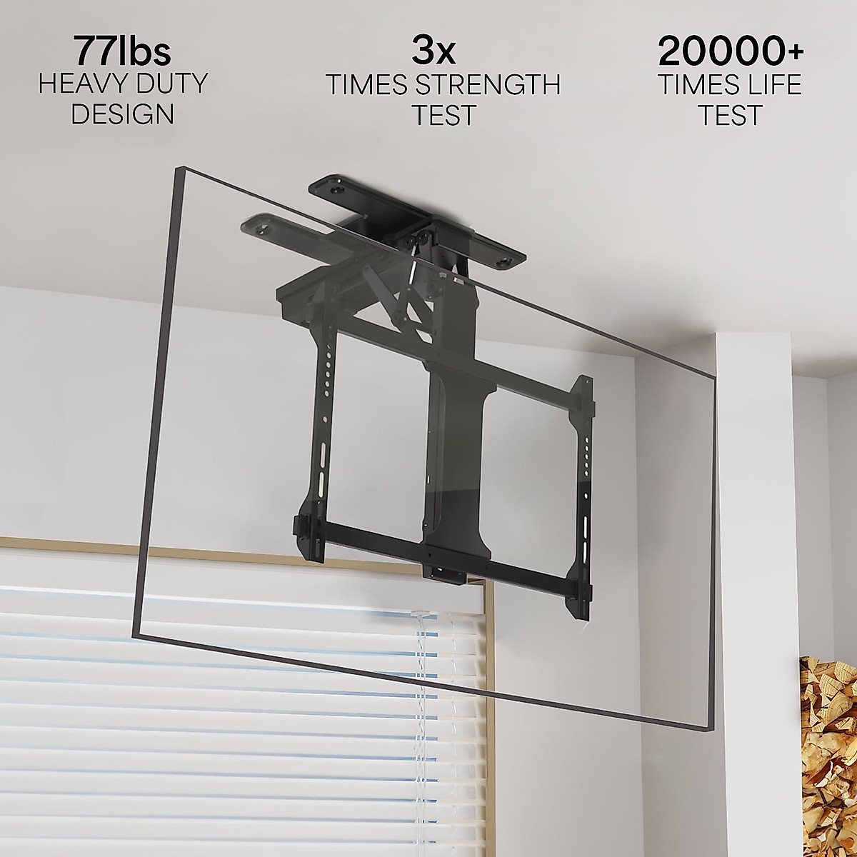 VIVO Electric Flip Down Swiveling Ceiling TV Mount for 32 to 70 inch Screens, Large Motorized Flat Ceiling VESA Mount, App and Voice Control, Black, MOUNT-E-FD70S
