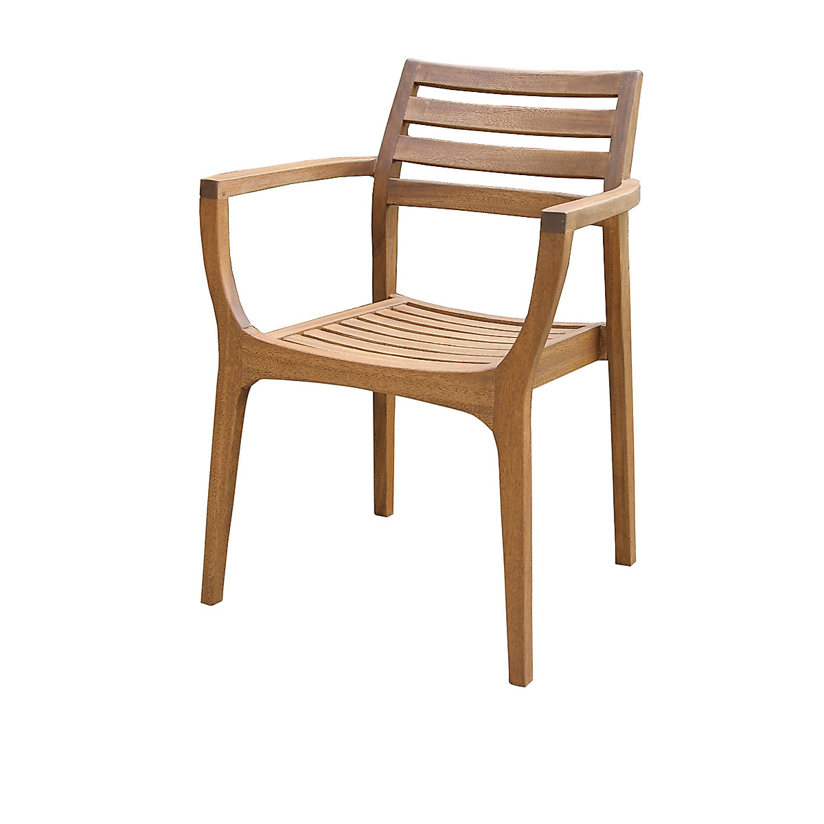 Outdoor Interiors Stacking Chairs, Brown, Set of 4