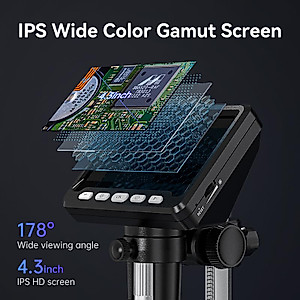 Microscope, LCD Digital Coin Microscope 1000x, 1080P Coin Magnifier,Microscope for Adult with 8 Adjustable LED Lights, PC View, Compatible with MacOS Windows