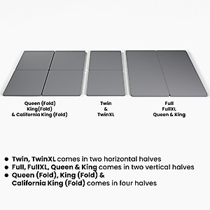 Greaton, 1.5-Inch Split Bunkie Board for Mattress/Bed Support - Fully Assembled, Improved Comfort and Support, California King(Fold), Gray