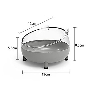 FUUIE Bowls for Food and Water Creative Cat Feeding Bowl Separable Stainless Steel Pet Feeder/Drinking Bowl for Small Medium Cat Dog Transparent Food Storager (Color : Blue Double Bowl)