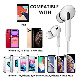 Earbuds Wired Earphones inEar Headphones for iPhone 13 12/12 Mini/12 Pro Max/11/11Pro Headphones,BCRKLO Microphone Stereo NoiseIsolating Earphones Compatible with iPhone 7/8/8 Plus/X/XS/XR/XS Max/iPad