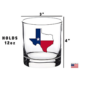 Rogue River Tactical Texas State Flag Old Fashioned Glass Gift For Texan