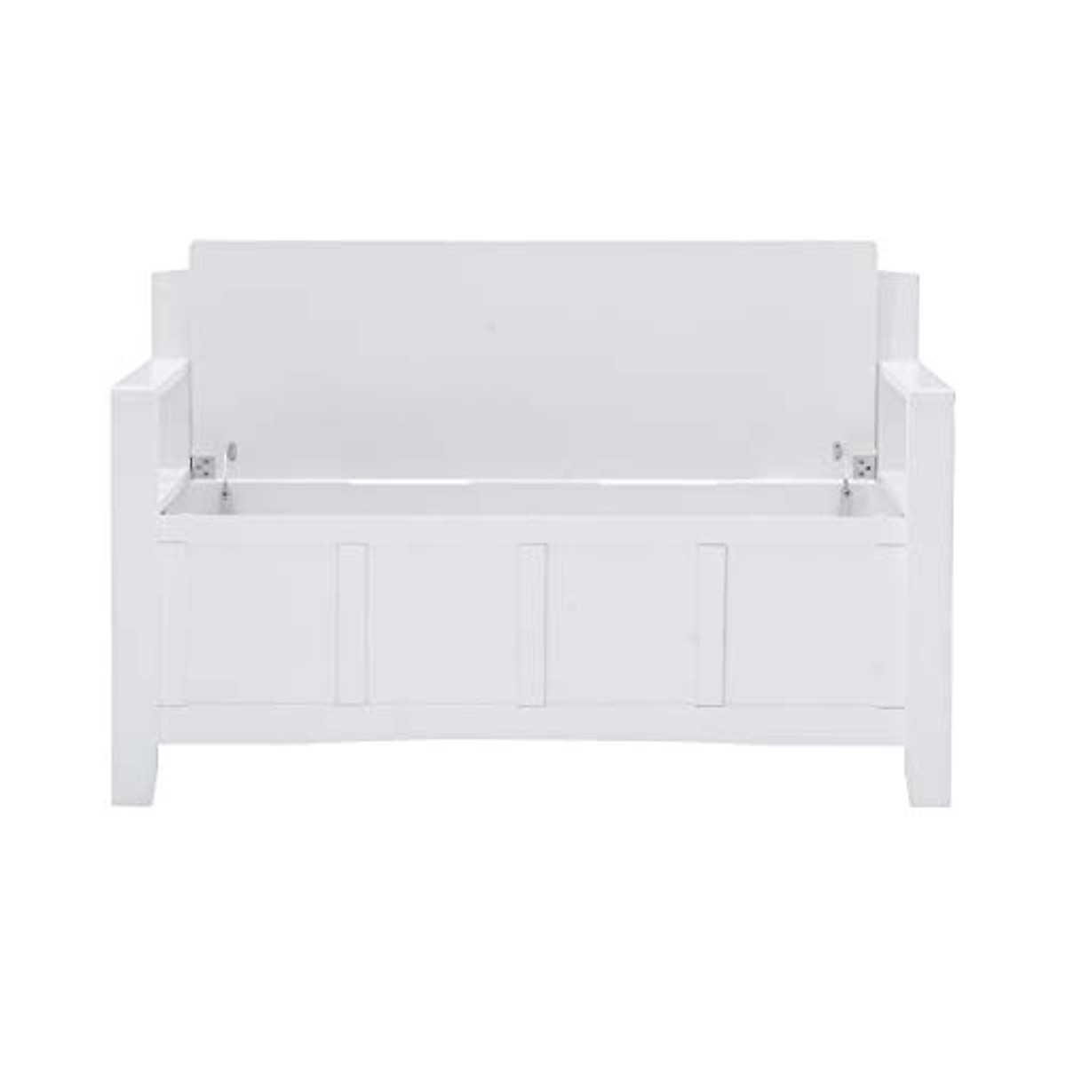 Linon White Bench Cynthia Flip-Top Lid and Hidden Storage Space