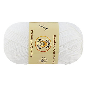 10-Pack of Yonkey Monkey 500 Grams Yarn - 70% Rayon derived from Bamboo, 30% Cotton - Imported - White 9013